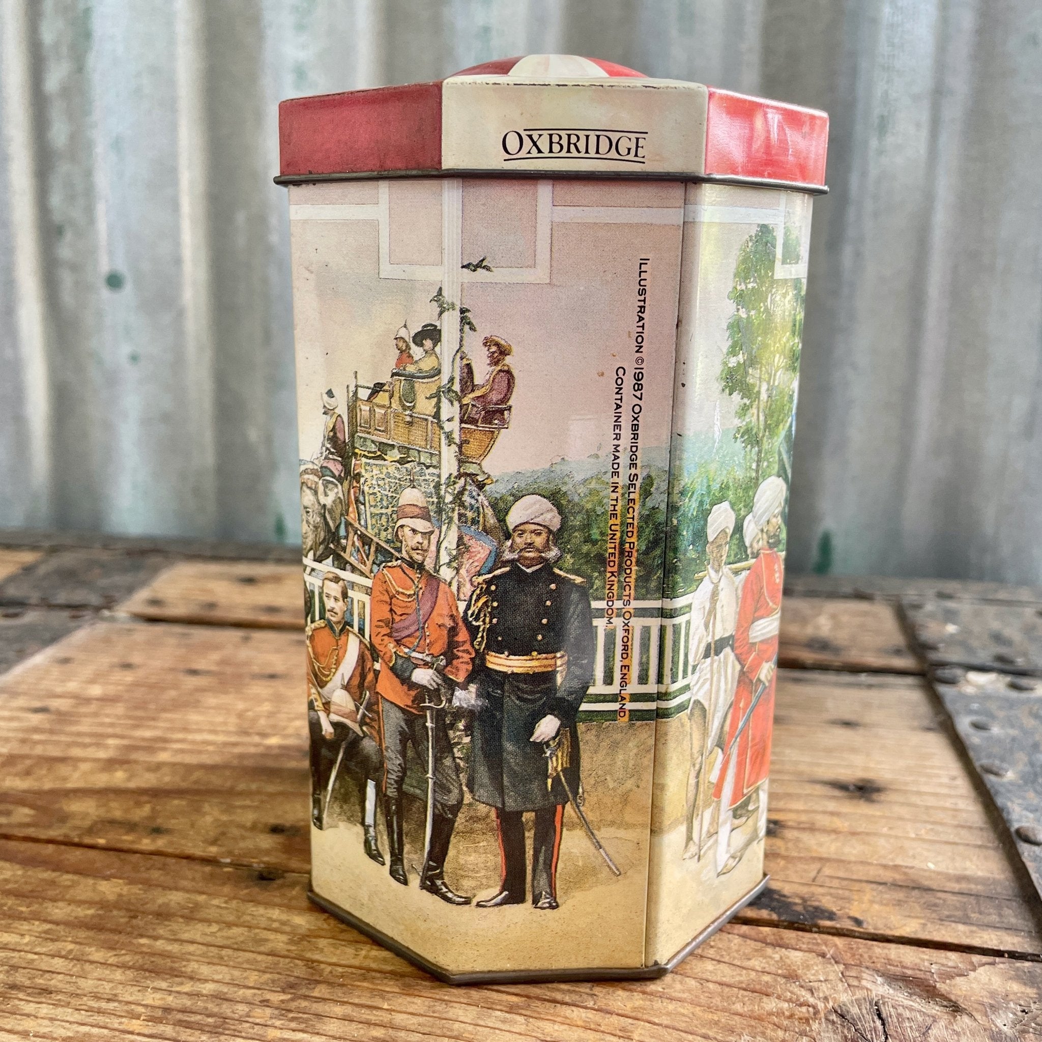 1960's Vintage 'Oxbridge' Tin Tea Biscuits Rare Lid Made in the UK Col ...