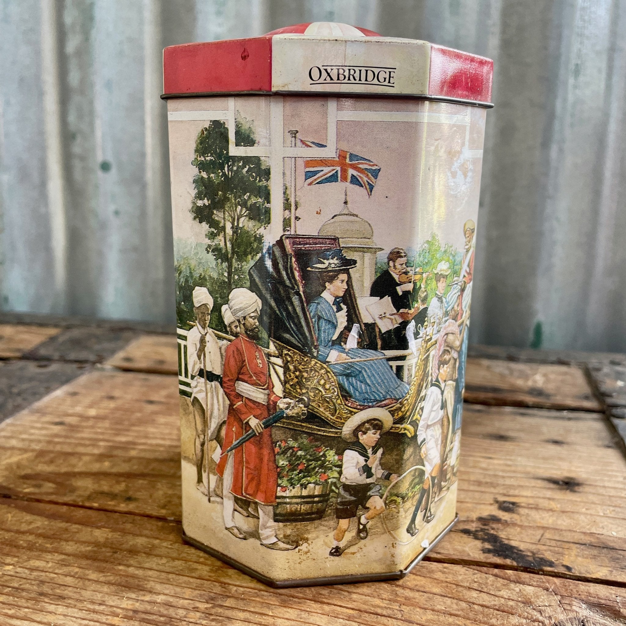 1960's Vintage 'Oxbridge' Tin Tea Biscuits Rare Lid Made in the UK Col ...