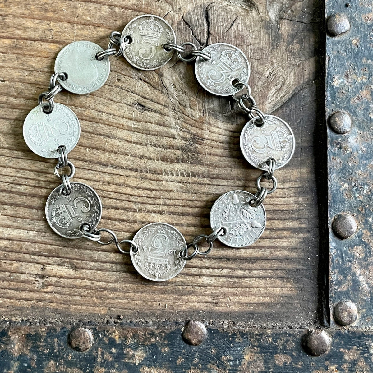 Antique WW1 Trench Art Silver Coin Bracelet - OOAK – Phoenix Menswear