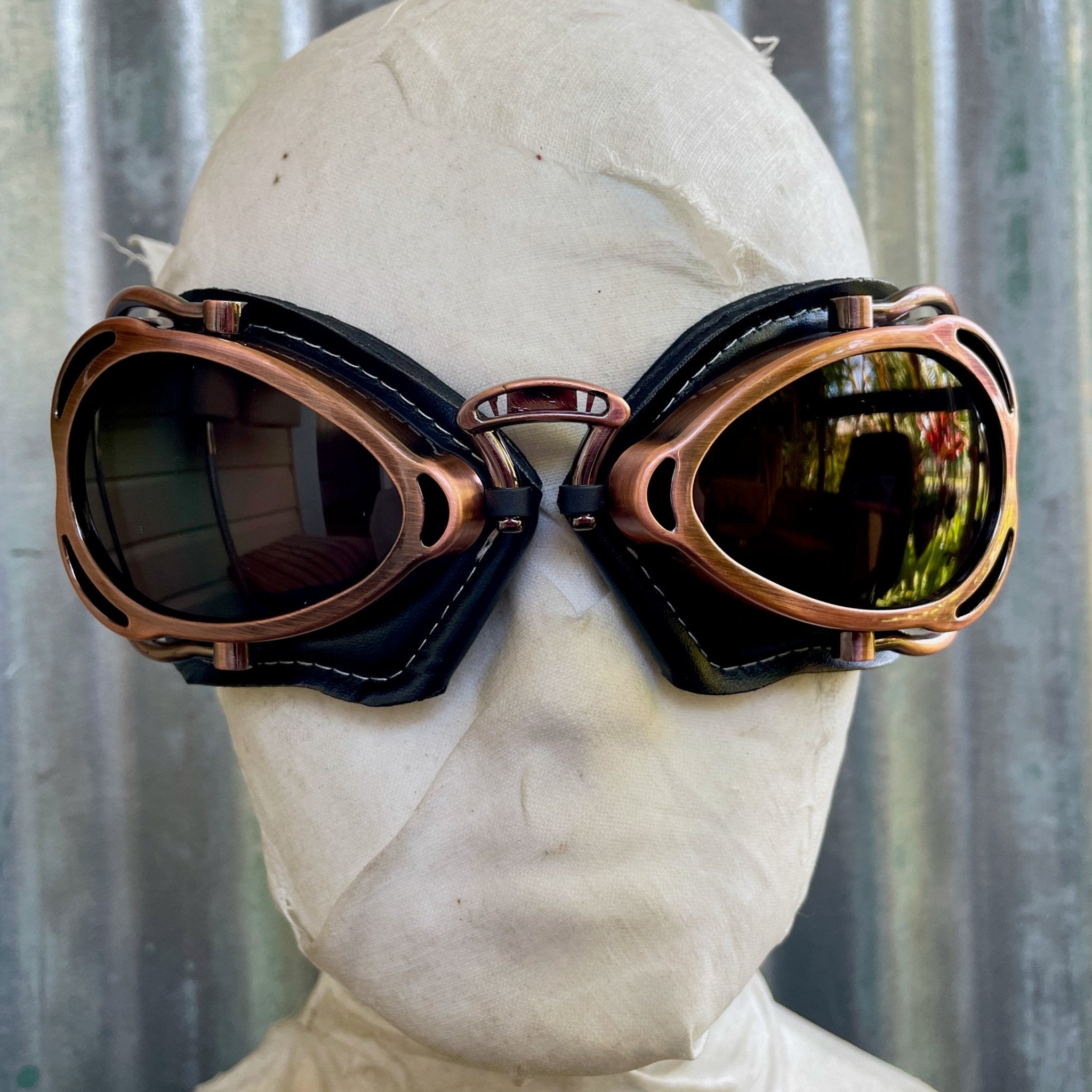 Aviator Goggles Copper Colour Metal Frame – Phoenix Menswear