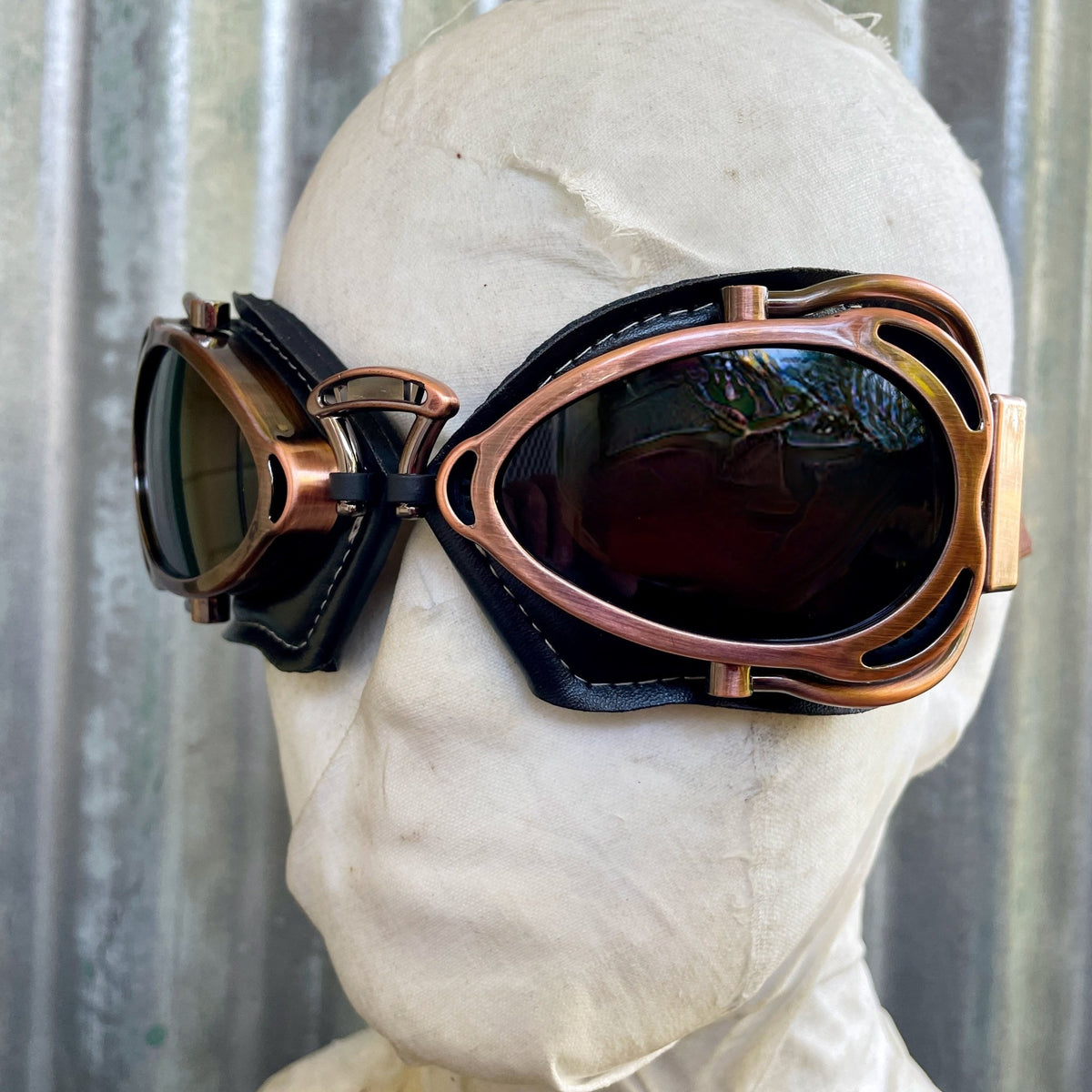 Aviator Goggles Copper Colour Metal Frame – Phoenix Menswear