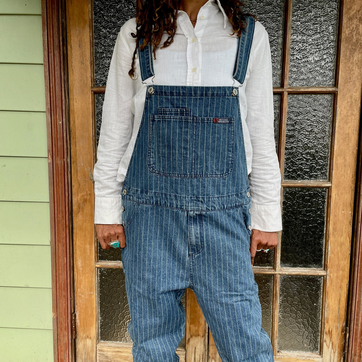 Blue Denim Pinstripe Overalls - New – Phoenix Menswear