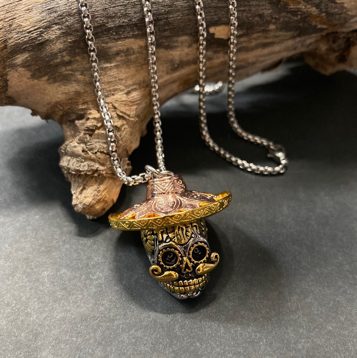 Sugar Skull Pendant on Chain – Phoenix Menswear