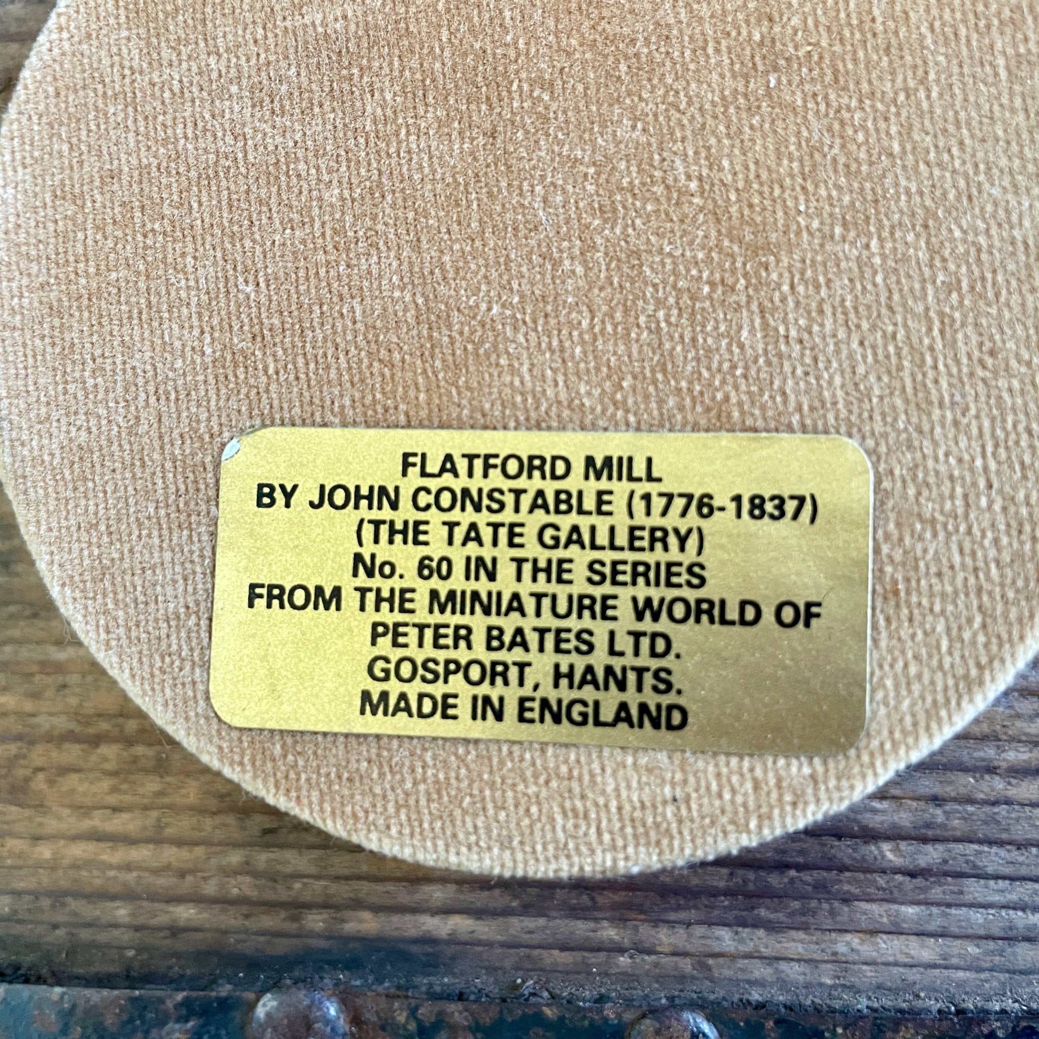 Vintage Peter Bates Miniature Round Gold Frame with John Constable Pri ...